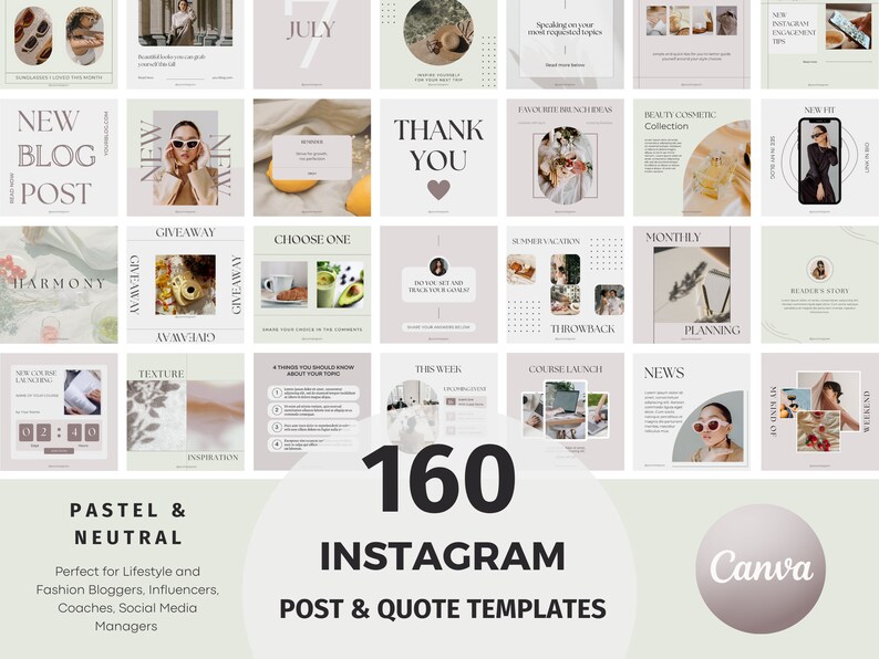 161 Instagram Post Templates, Minimalist Instagram Post Templates ...