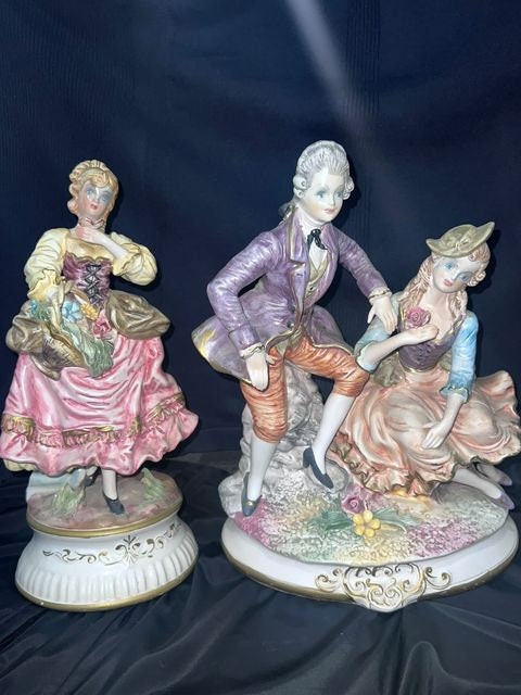 Vintage Capodimonte Porcelain Figurine SET Made in Italy - Etsy