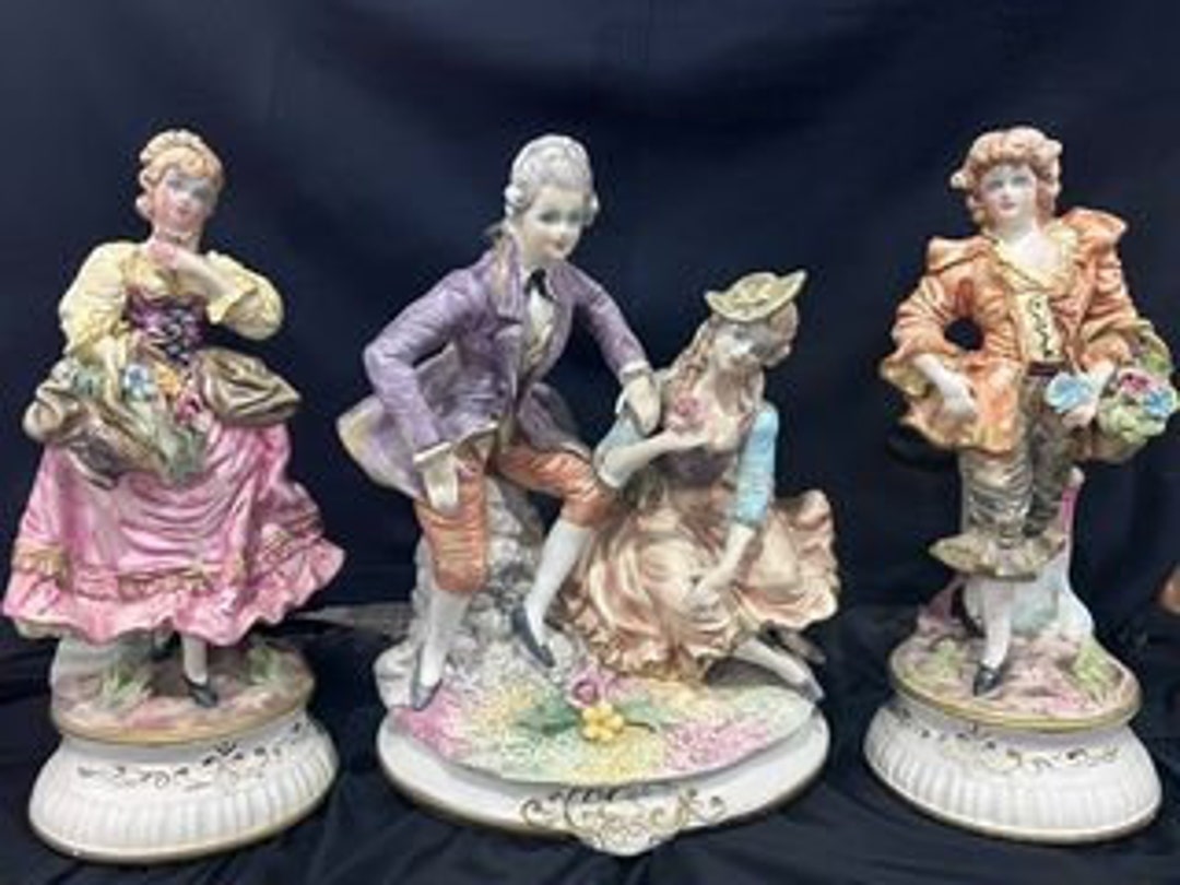 Vintage Capodimonte Porcelain Figurine SET Made in Italy - Etsy