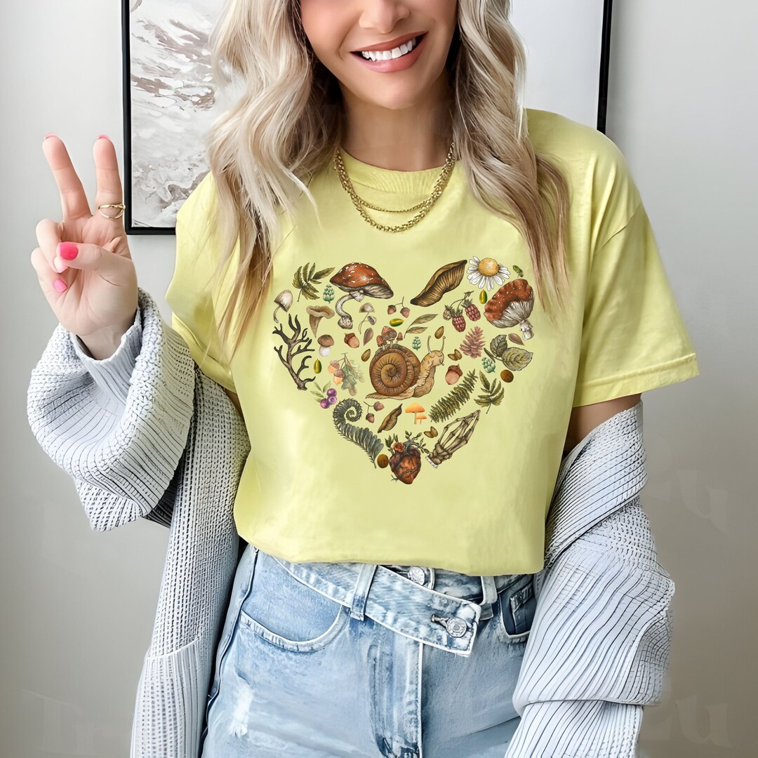 Cottage Core Mushroom Shirt, Boho Nature Goblin Core Tee, Alt Clothing ...