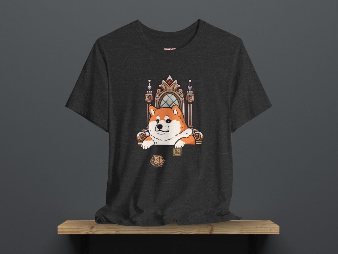 Dnd T-shirt Dog Dungeons and Dragons Tee Funny Dog Rolling Dice T-shirt ...