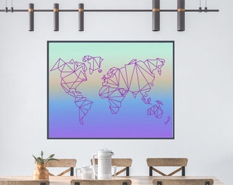 Preppy World Map - Etsy