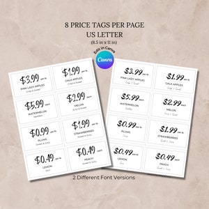 Product Price Tags Canva Template, Editable Price Label for Grocery ...