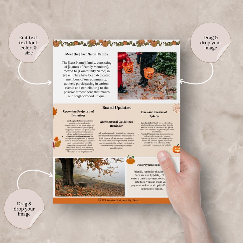October HOA Newsletter Canva Template Editable October Newsletter ...