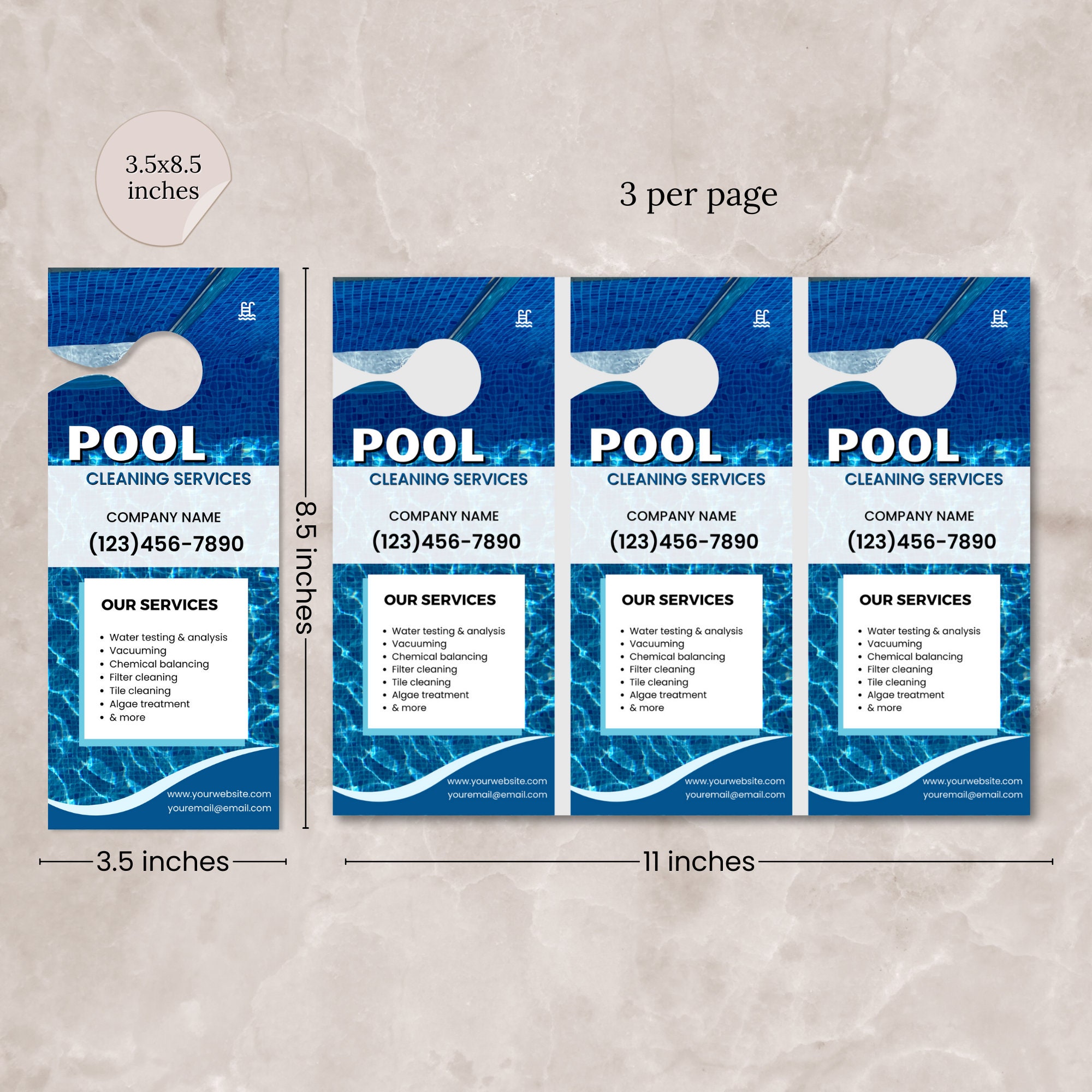 Pool Cleaning Services Flyer Canva Template, Editable Swimming Pool ...