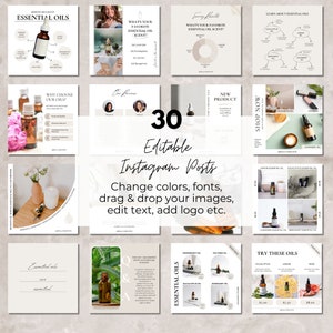 Essential Oils Instagram Posts Canva Template, Editable Essential Oil ...