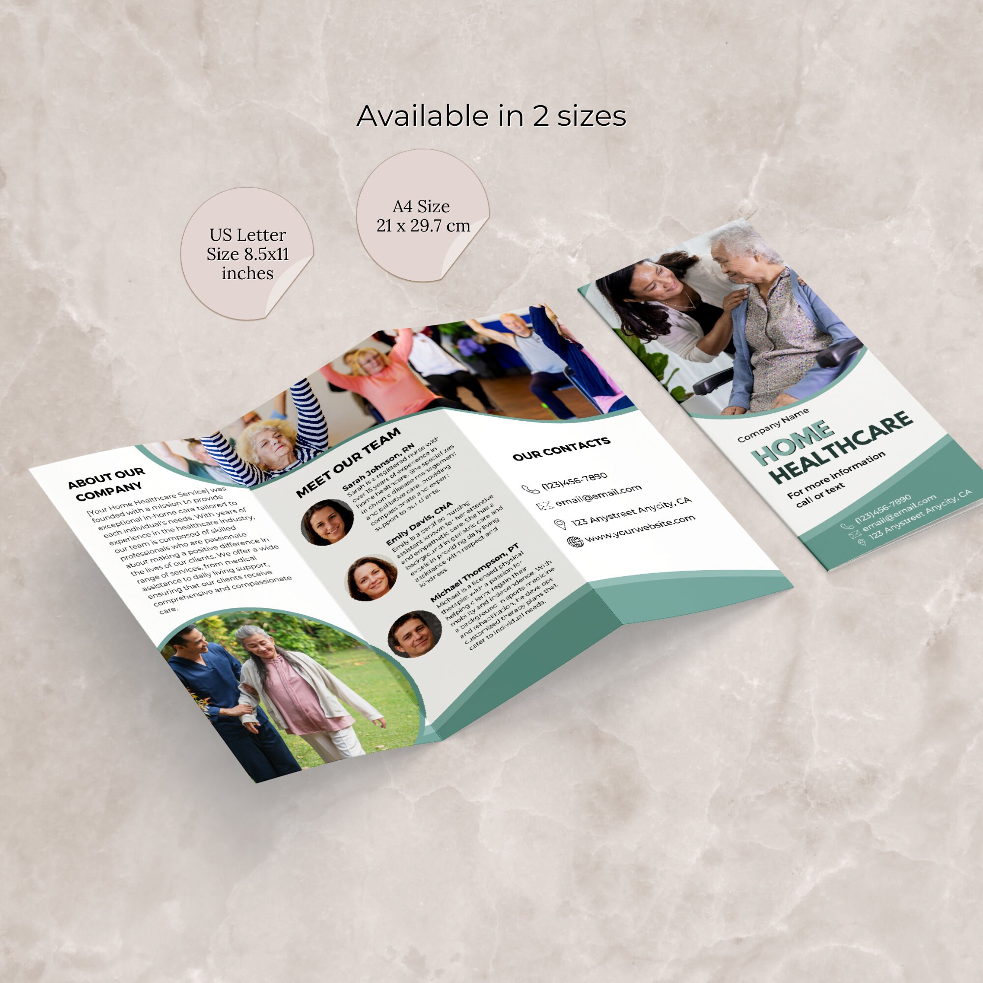 Home Health Care Brochure Canva Template Editable Assisted Living ...