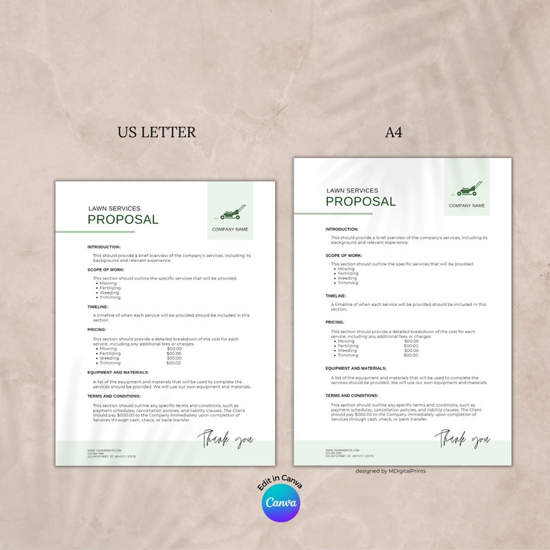 Lawn Services Proposal Document Template, Lawn Business Professional ...