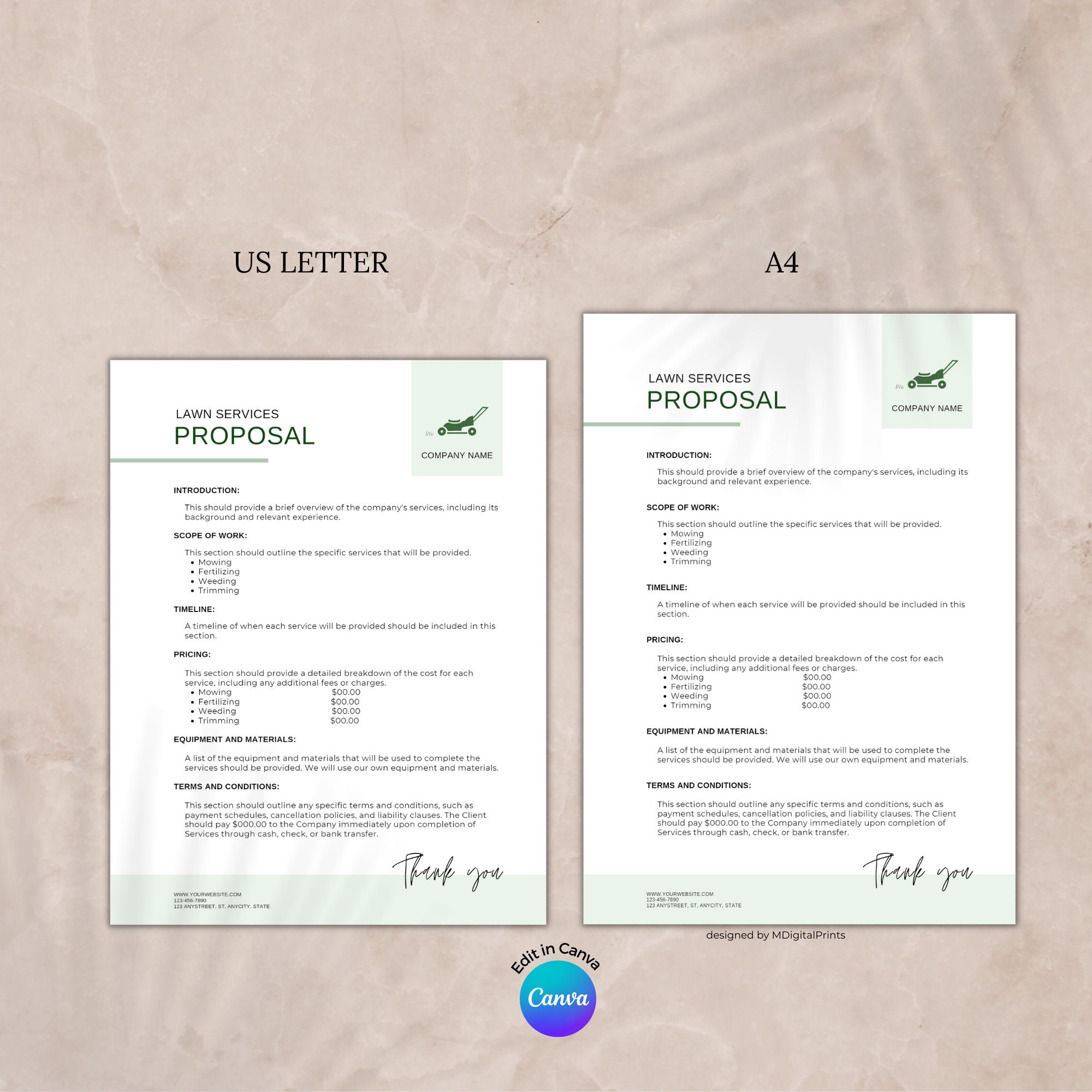 Lawn Services Proposal Document Template, Lawn Business Professional ...