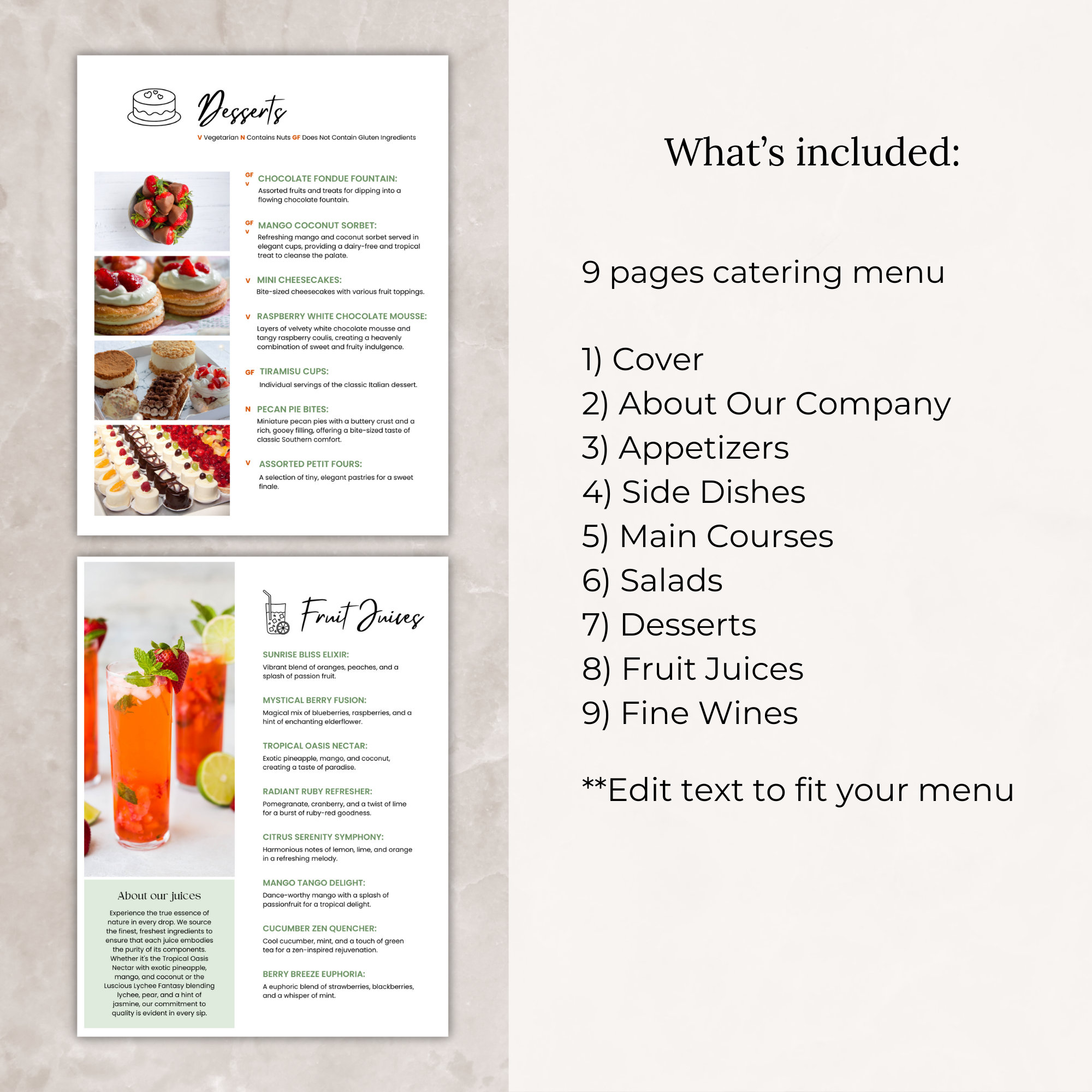 Catering Menu Price Guide Template Canva. Wedding Catering Charcuterie ...