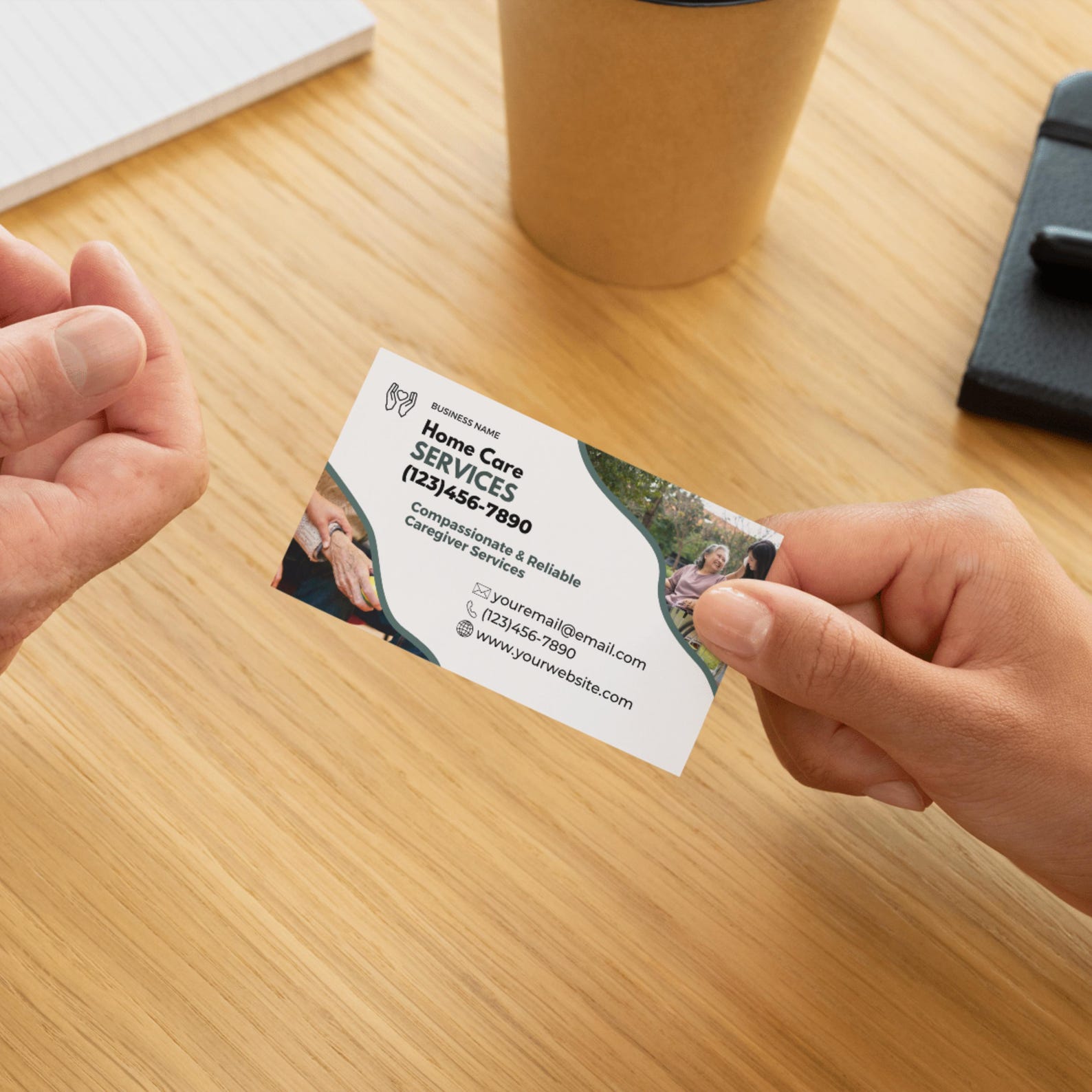 Caregiver Business Card Canva Template Bundle, Elderly Care Card ...