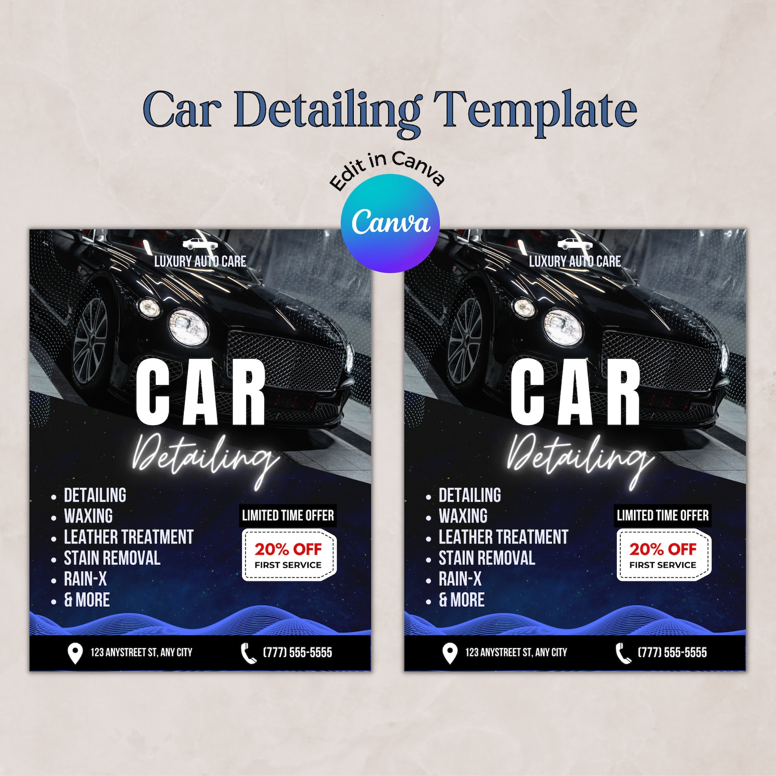 Car Detailing Flyer Auto Detailing Business Flyer Canva - Etsy