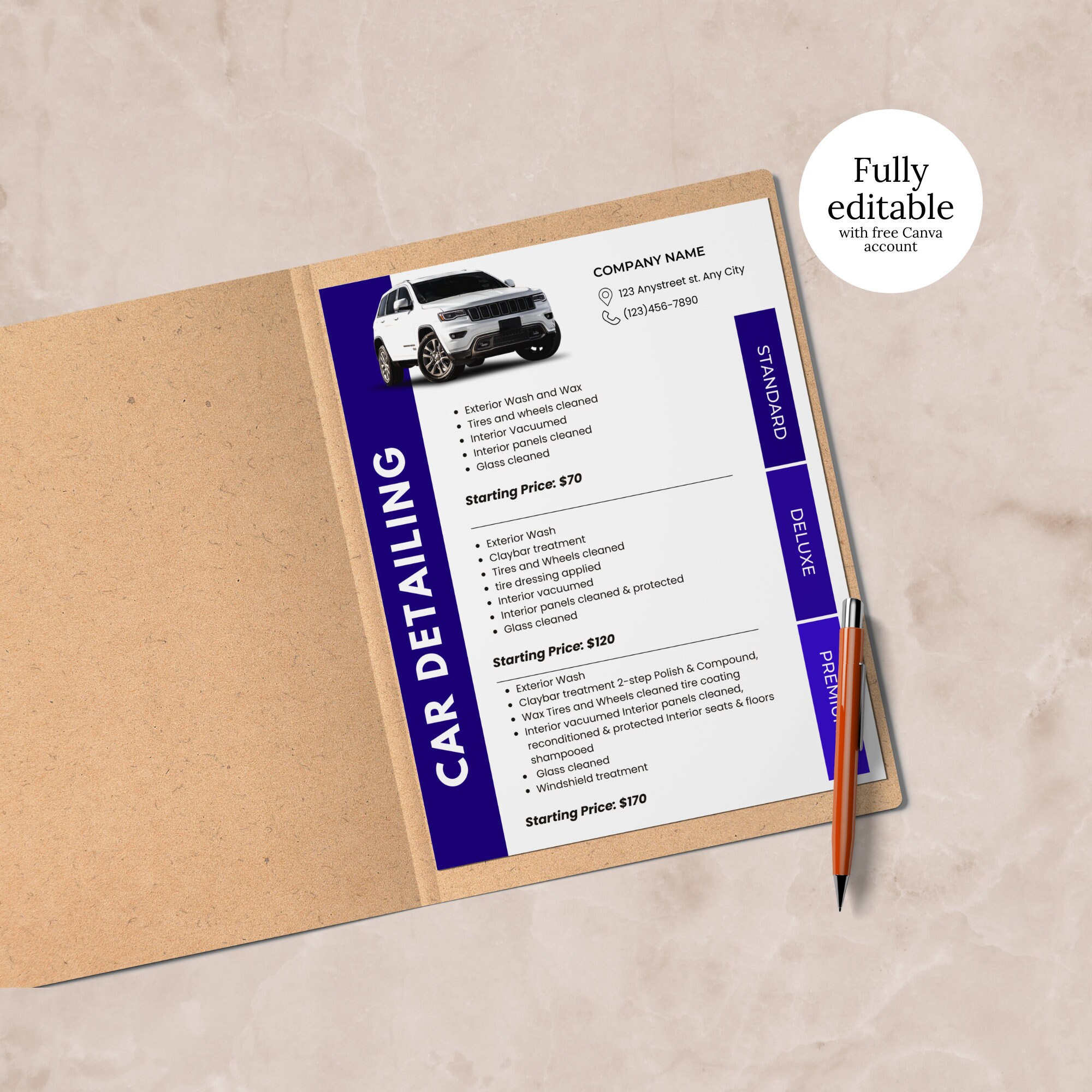 Car Detailing Flyer, Auto Detailing Business Flyer Canva Template, Auto ...