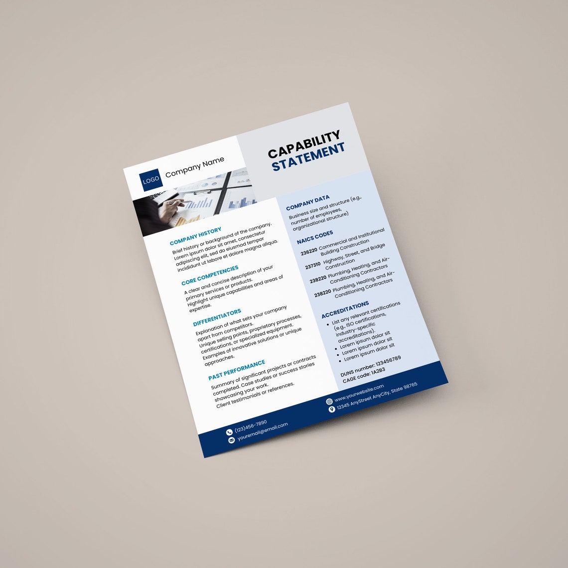 Capability Statement Canva Template Editable Capability Statement ...