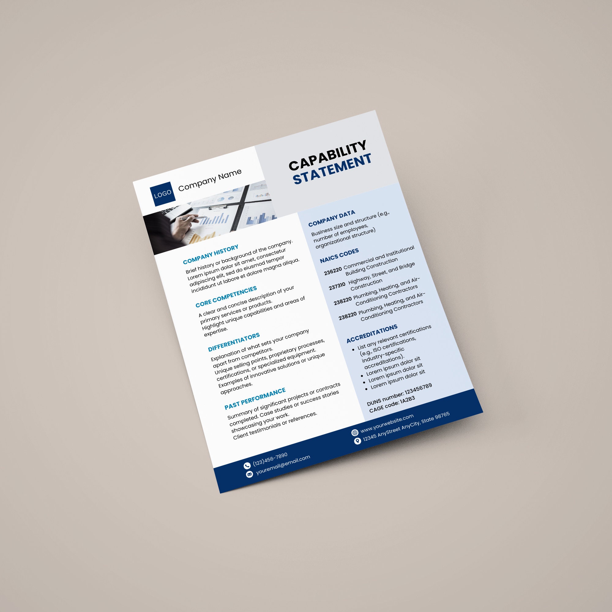 Capability Statement Canva Template Editable Capability Statement ...