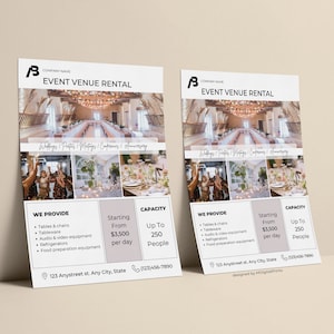 Event Venue Rental Flyer Canva Template, Venue Rental Business Editable ...
