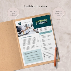 Capability Statement Canva Template Editable Capability Statement ...