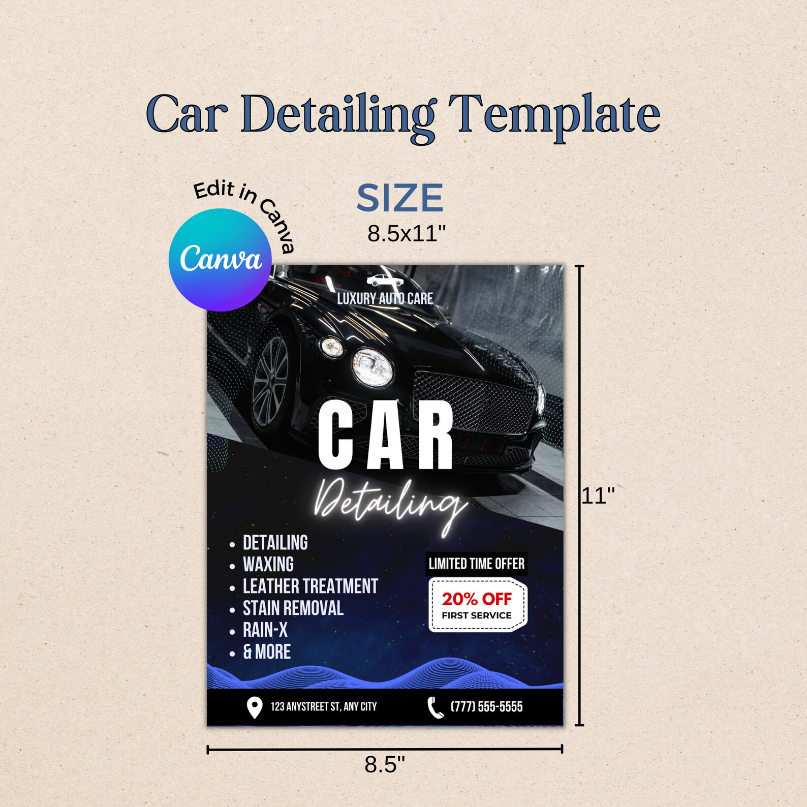 Car Detailing Flyer Auto Detailing Business Flyer Canva - Etsy