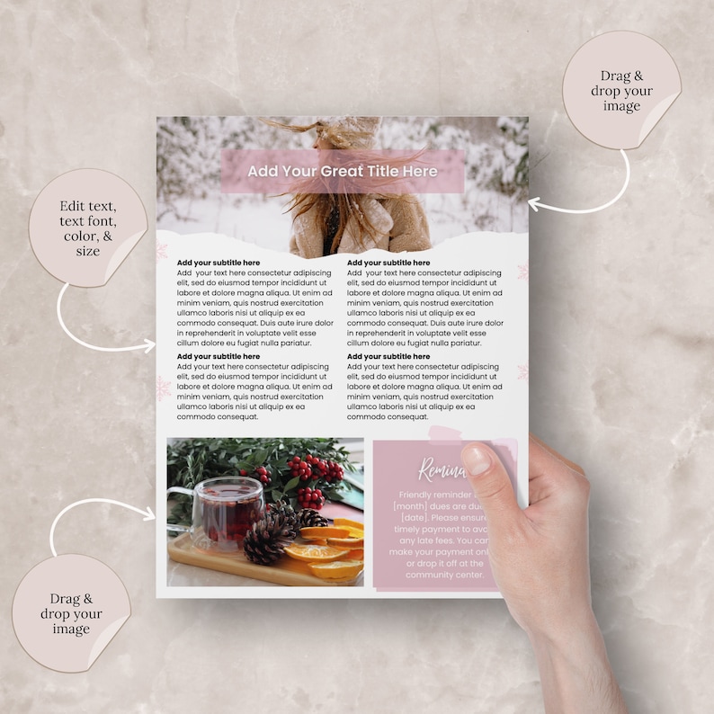 HOA Monthly Newsletter Canva Template, Editable Full Year Newsletter ...