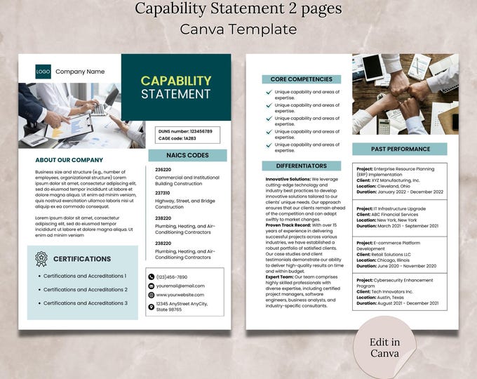 Janitorial Services Capability Statement Template - Etsy Canada