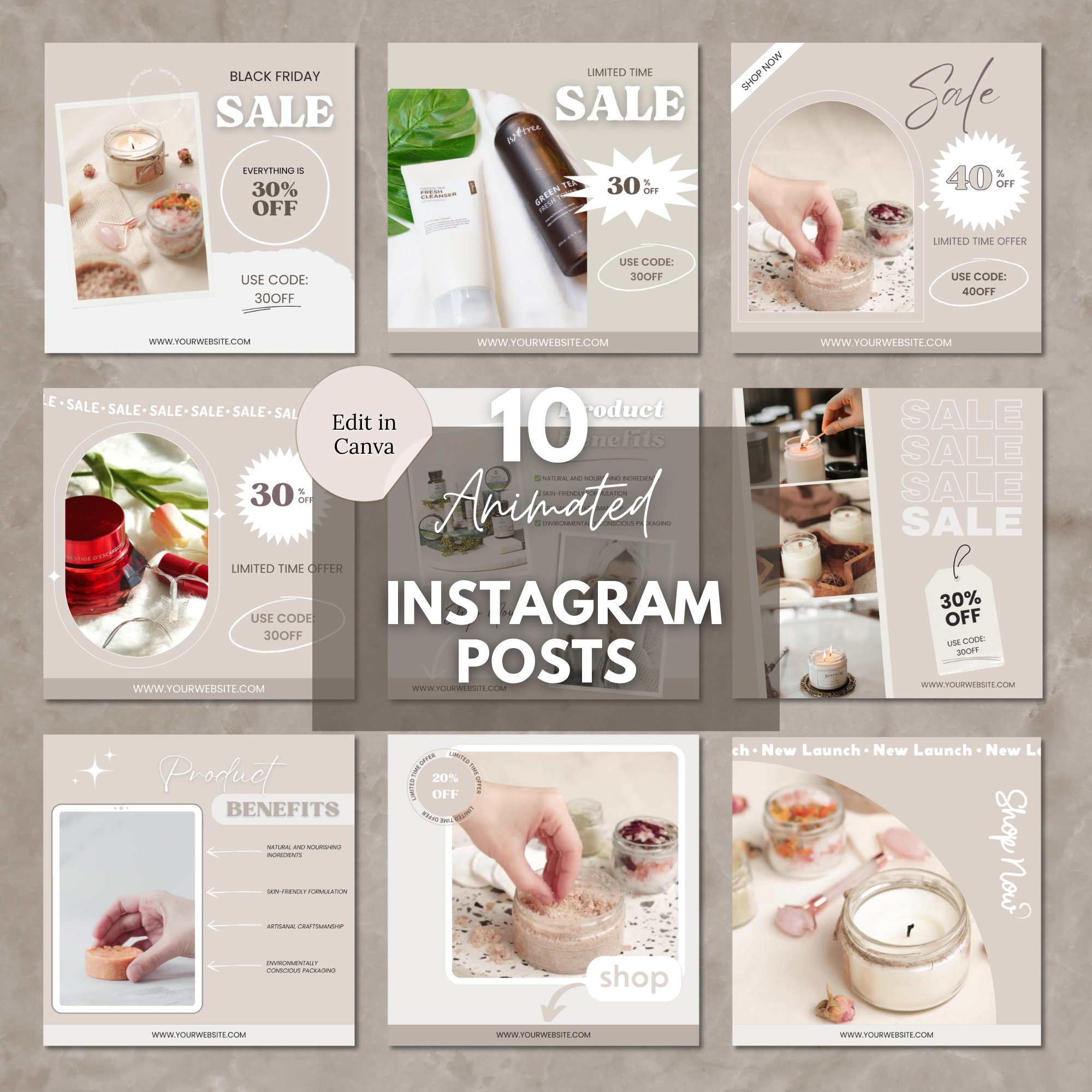 Product Sale Instagram Post Canva Template, New Product Video Post ...