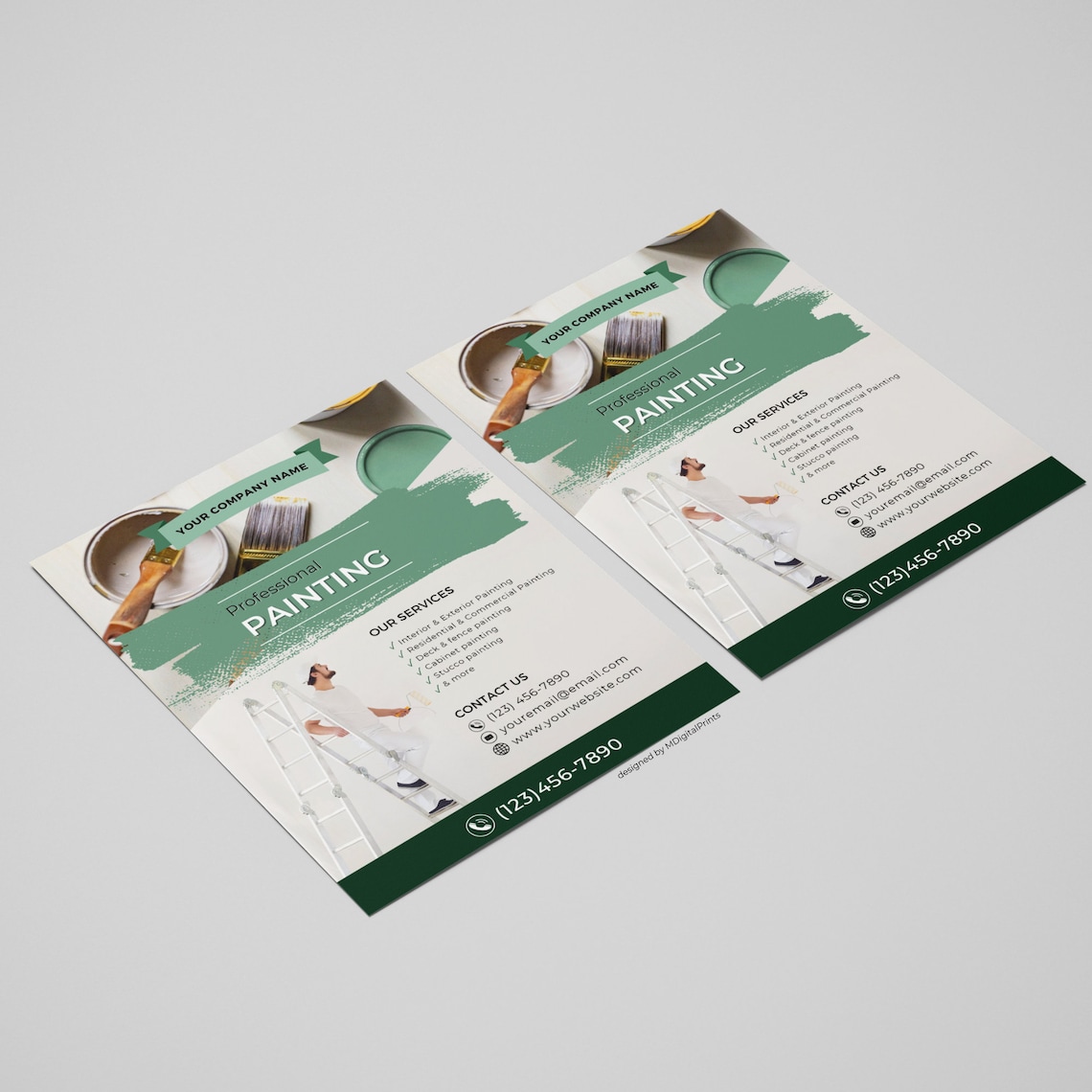Painting Business Flyer Canva Template, Painting Company Editable Flyer ...