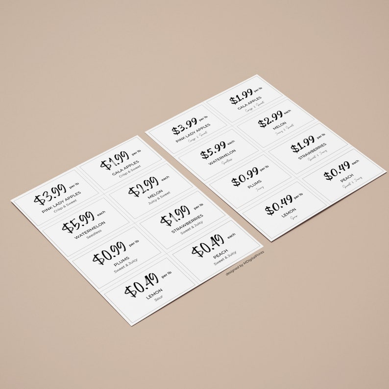 Product Price Tags Canva Template, Editable Price Label for Grocery ...