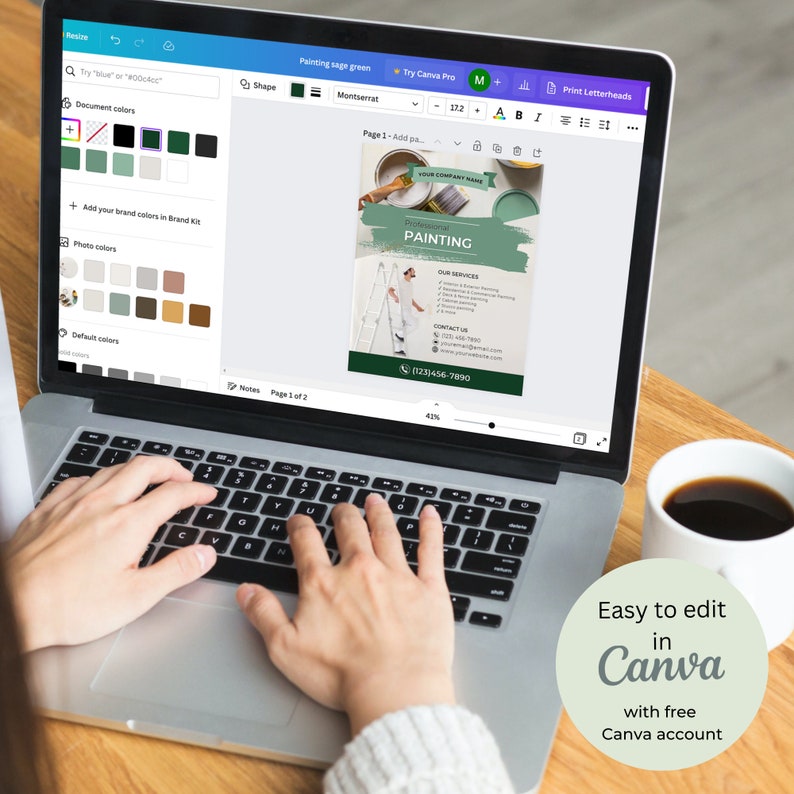 Painting Business Flyer Canva Template, Painting Company Editable Flyer ...