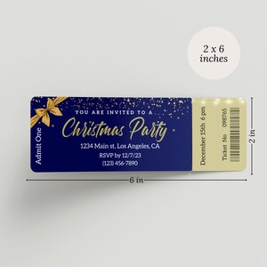 Christmas Event Ticket Canva Template, Editable Holiday Tickets Party ...