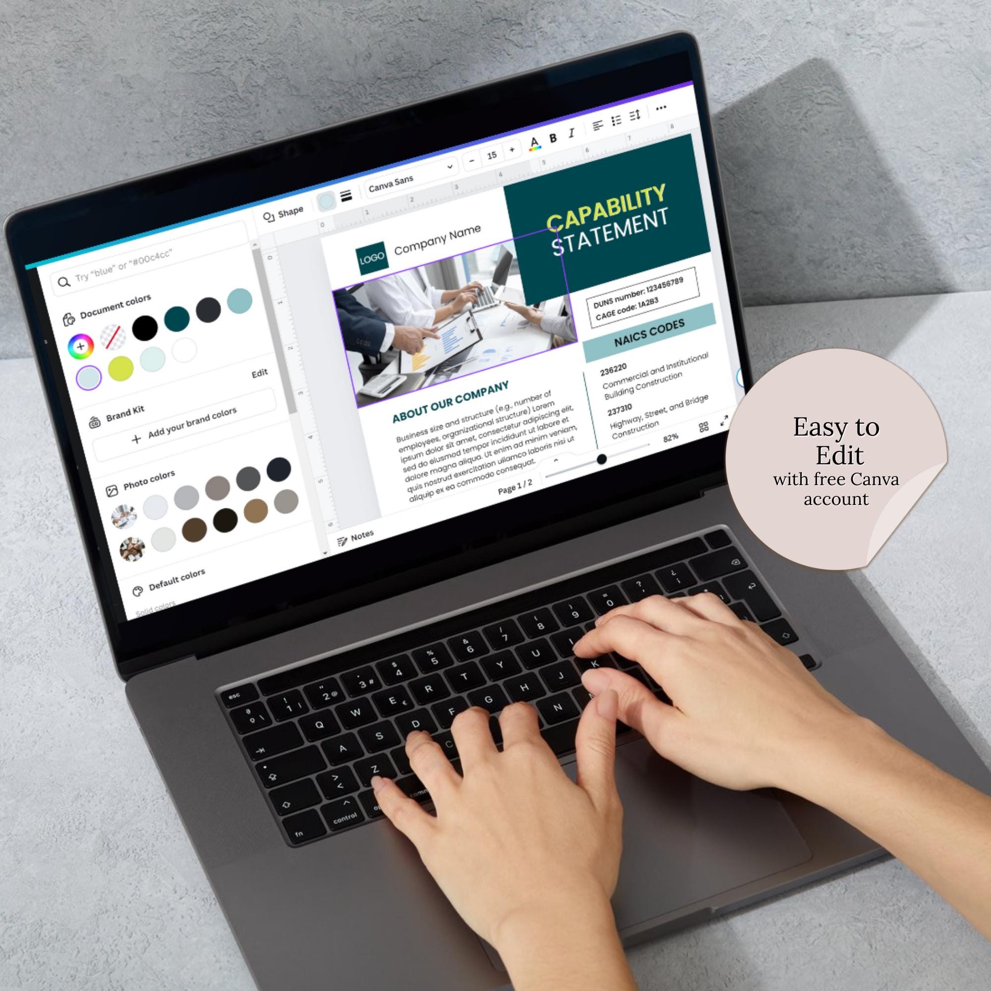 Capability Statement Canva Template Editable Capability Statement ...