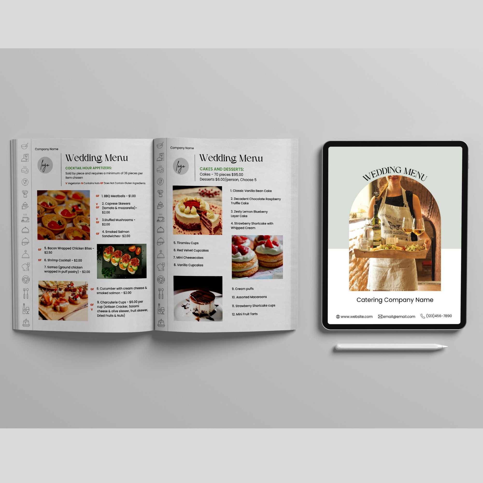 Catering Menu Price Guide Template Canva. Wedding Catering Price Book ...