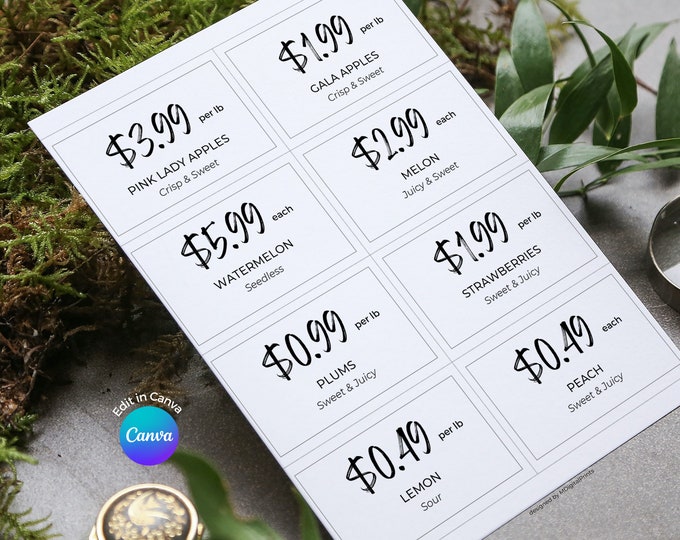 Editable Price Tag Template, Custom Clothing Hang Tag, Minimalist ... Editable Price Tag Template, Custom Clothing Hang Tag, Minimalist ...
