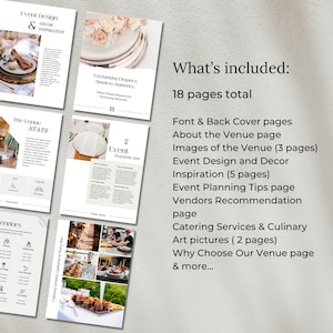 Wedding Venue Guide Magazine Canva Template, Editable Venue Rental ...