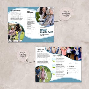 Home Health Care Brochure Canva Template Editable Assisted Living ...