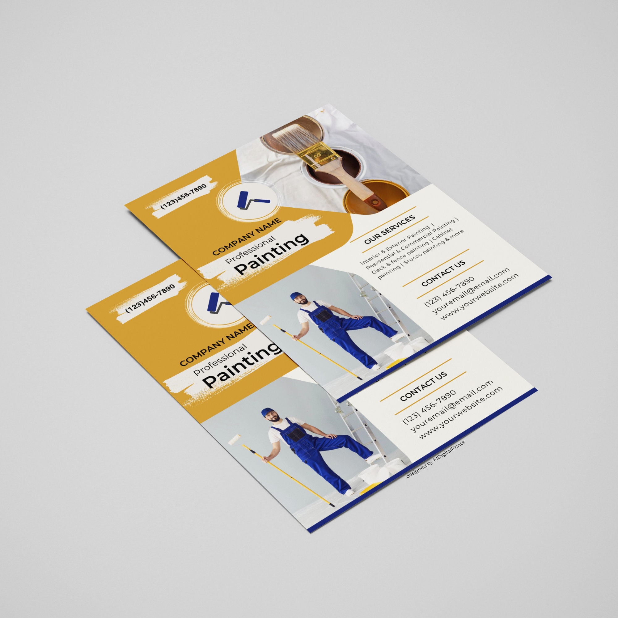 Painter Services Flyer Canva Template, Painting Company Business Flyer ...
