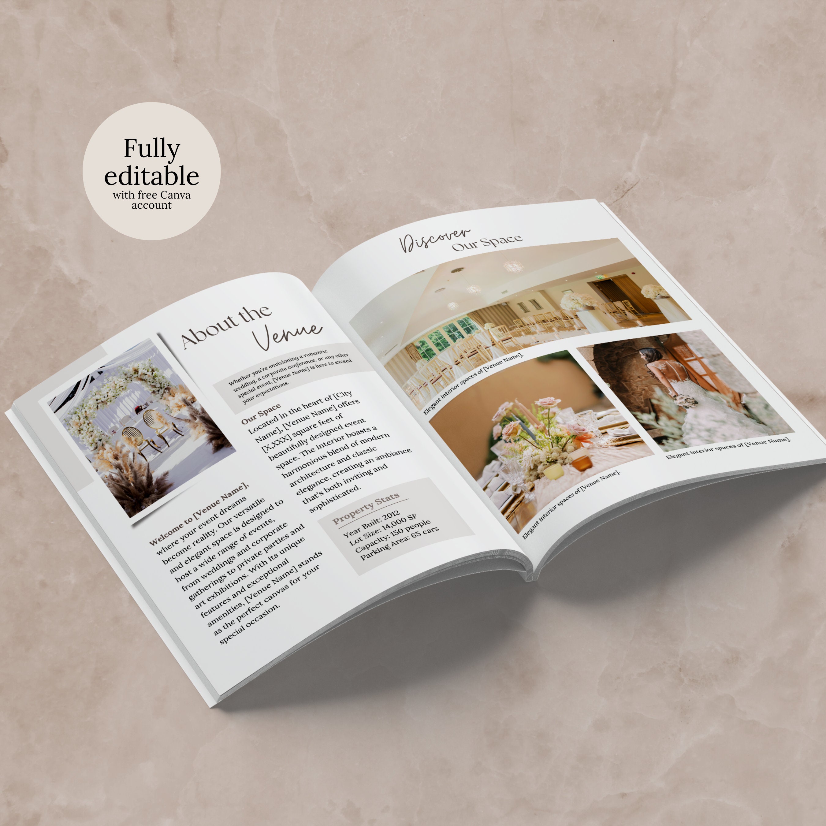 Event Venue Rental Book Canva Template, Editable Venue Rental Business ...