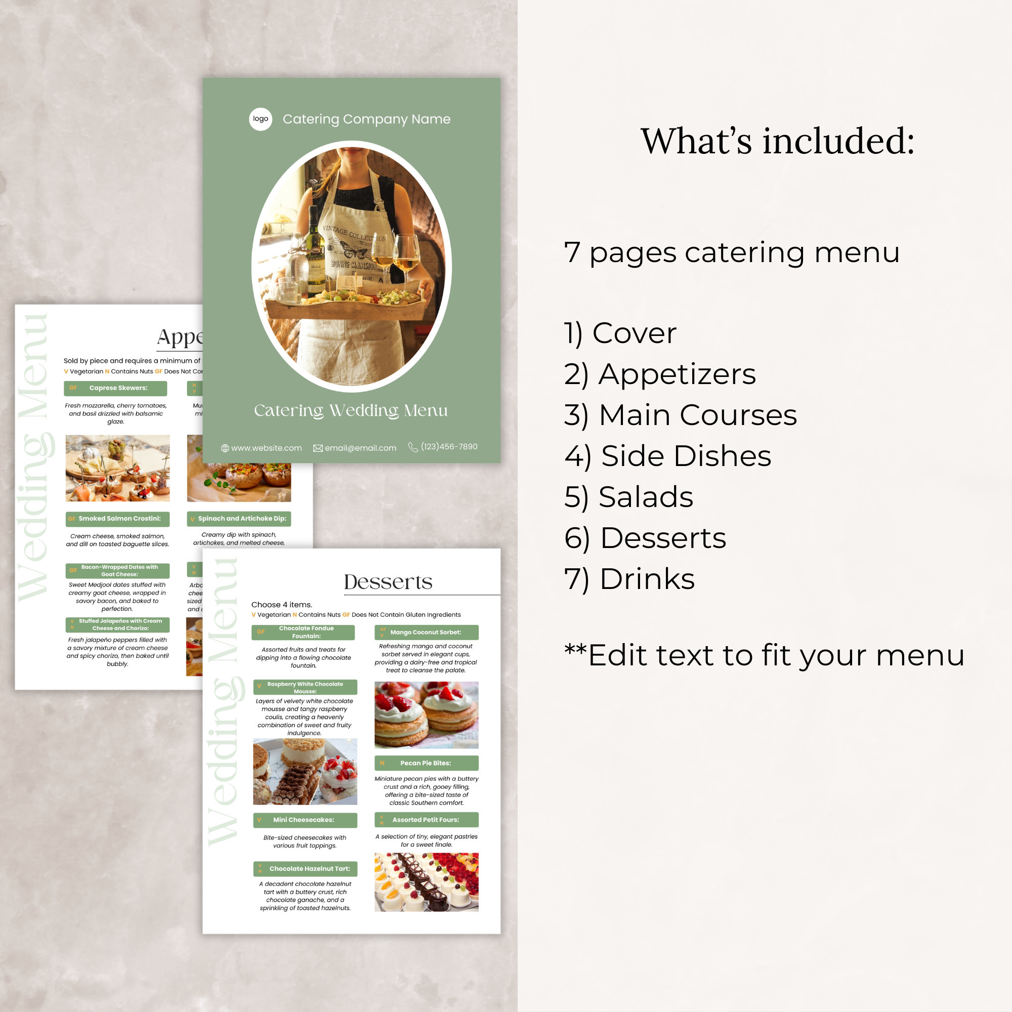 Catering Menu Price Guide Template Canva. Wedding Catering Charcuterie ...