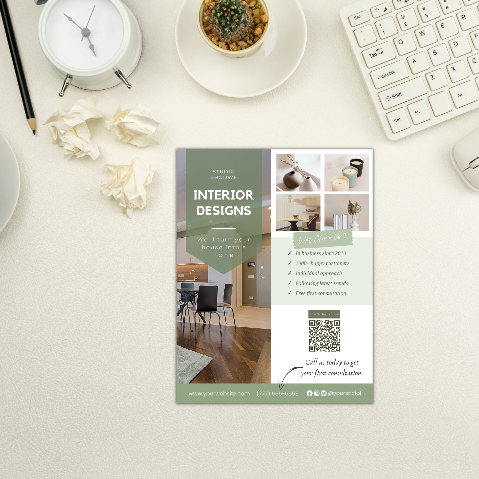 Interior Designer Flyer Canva Template, Interior Design Business ...