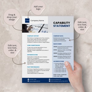 Capability Statement Canva Template Editable Capability Statement ...