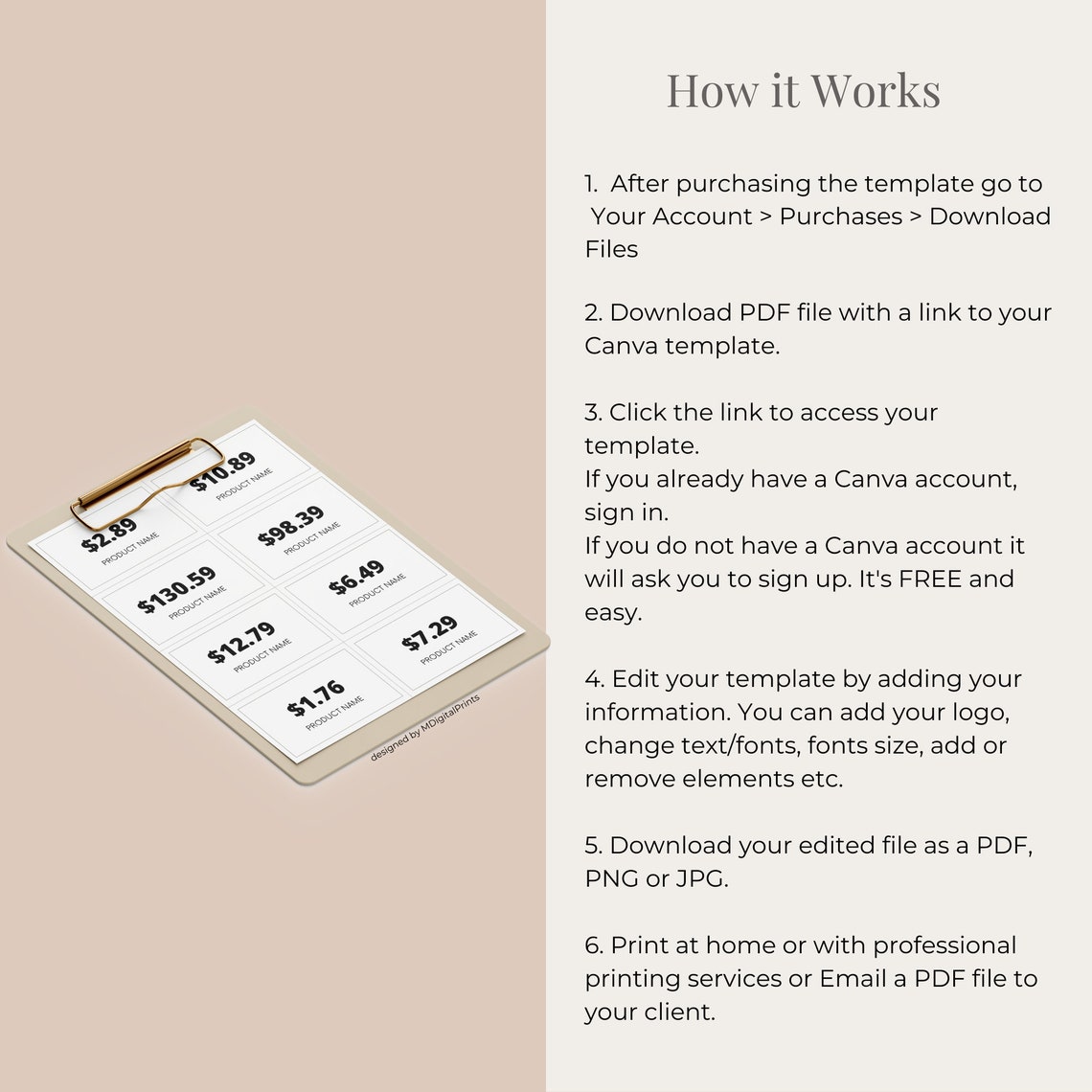 Shelf Pricing Tags Editable Canva Template, Retail Price Tags, Custom ...