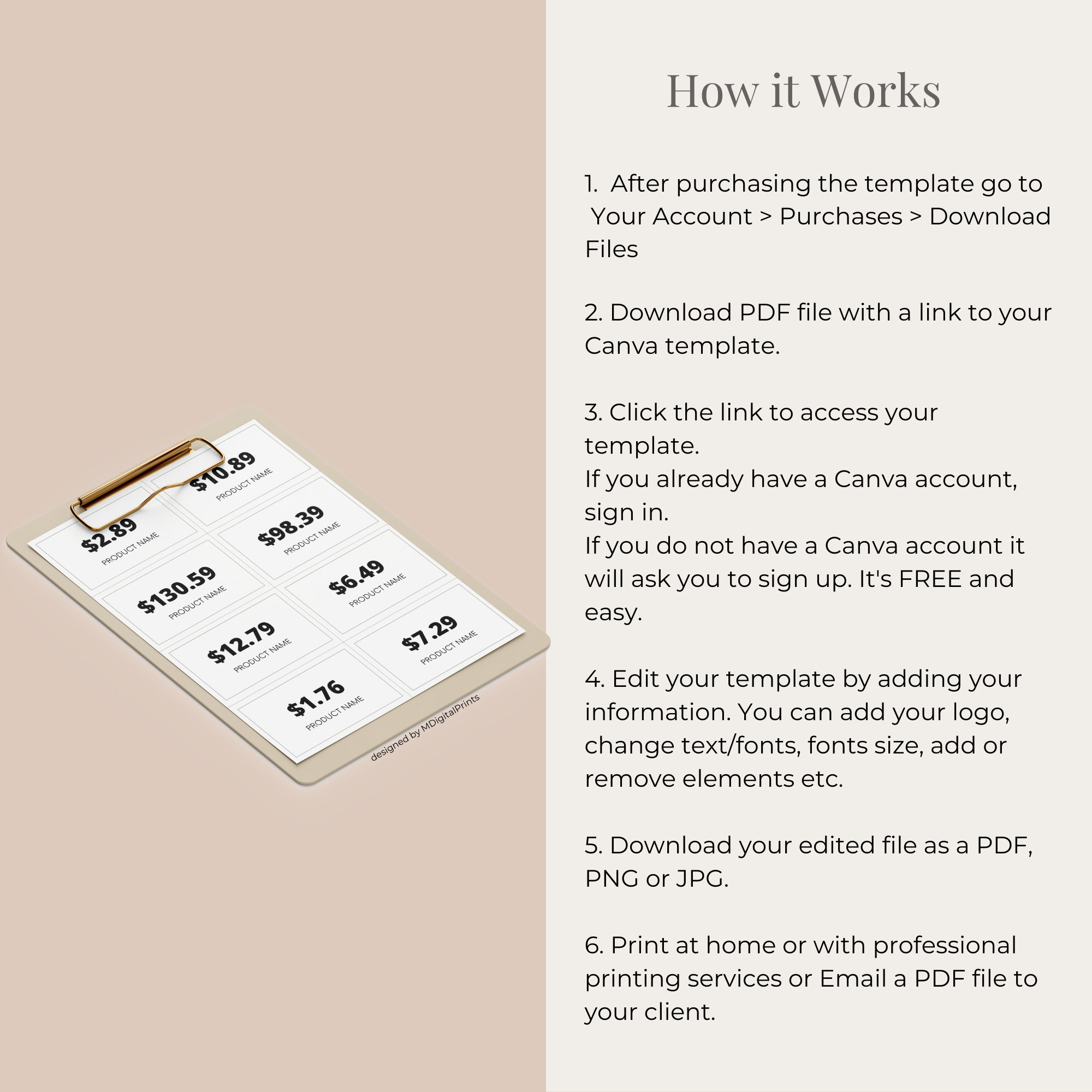 Shelf Pricing Tags Editable Canva Template, Retail Price Tags, Custom ...