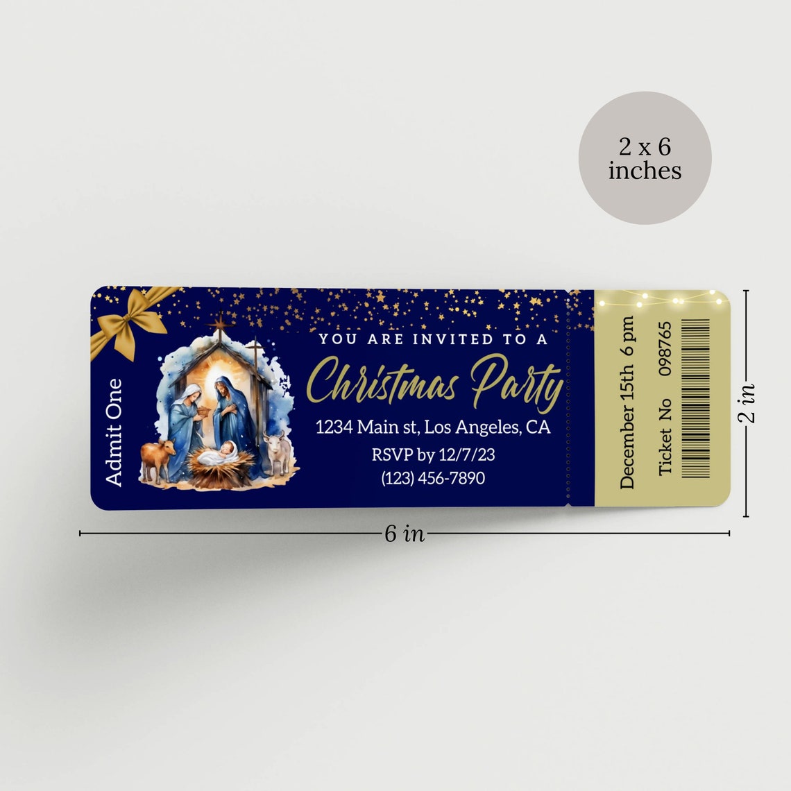 Christmas Event Ticket Canva Template Editable Nativity - Etsy