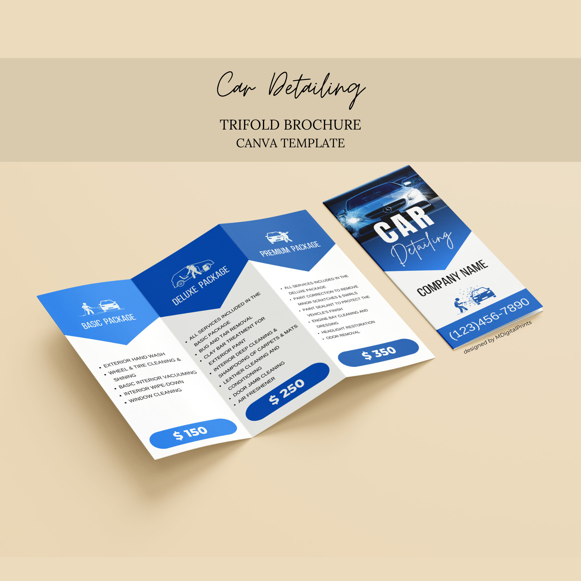 Car Detailing Services Flyer Canva Template, Auto Detailing Brochure ...