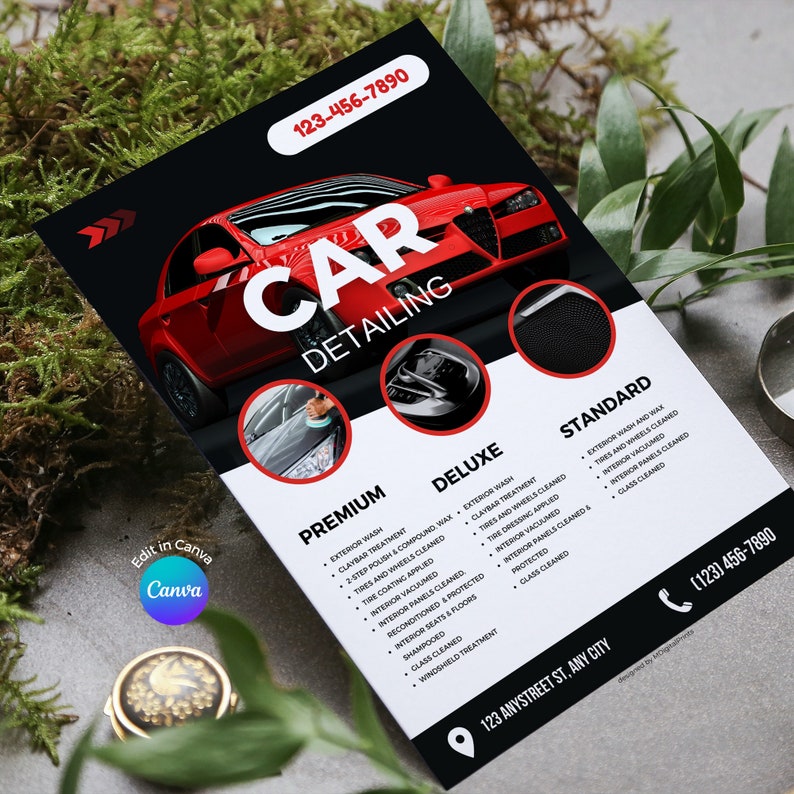 Car Detailing Flyer, Auto Detailing Business Flyer Canva Template, Auto ...