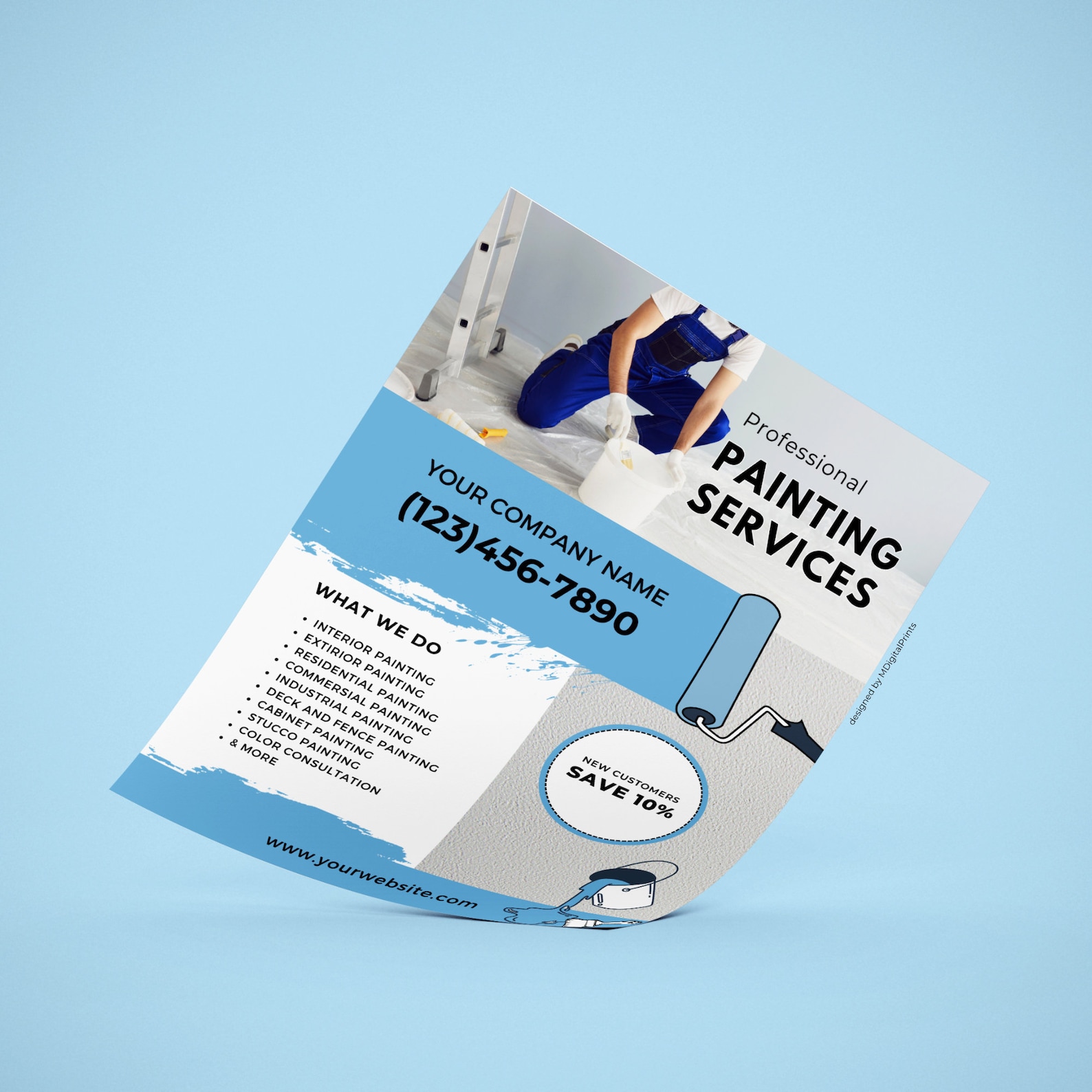 Painting Services Flyer Canva Template, House Painter Flyer, Painting ...