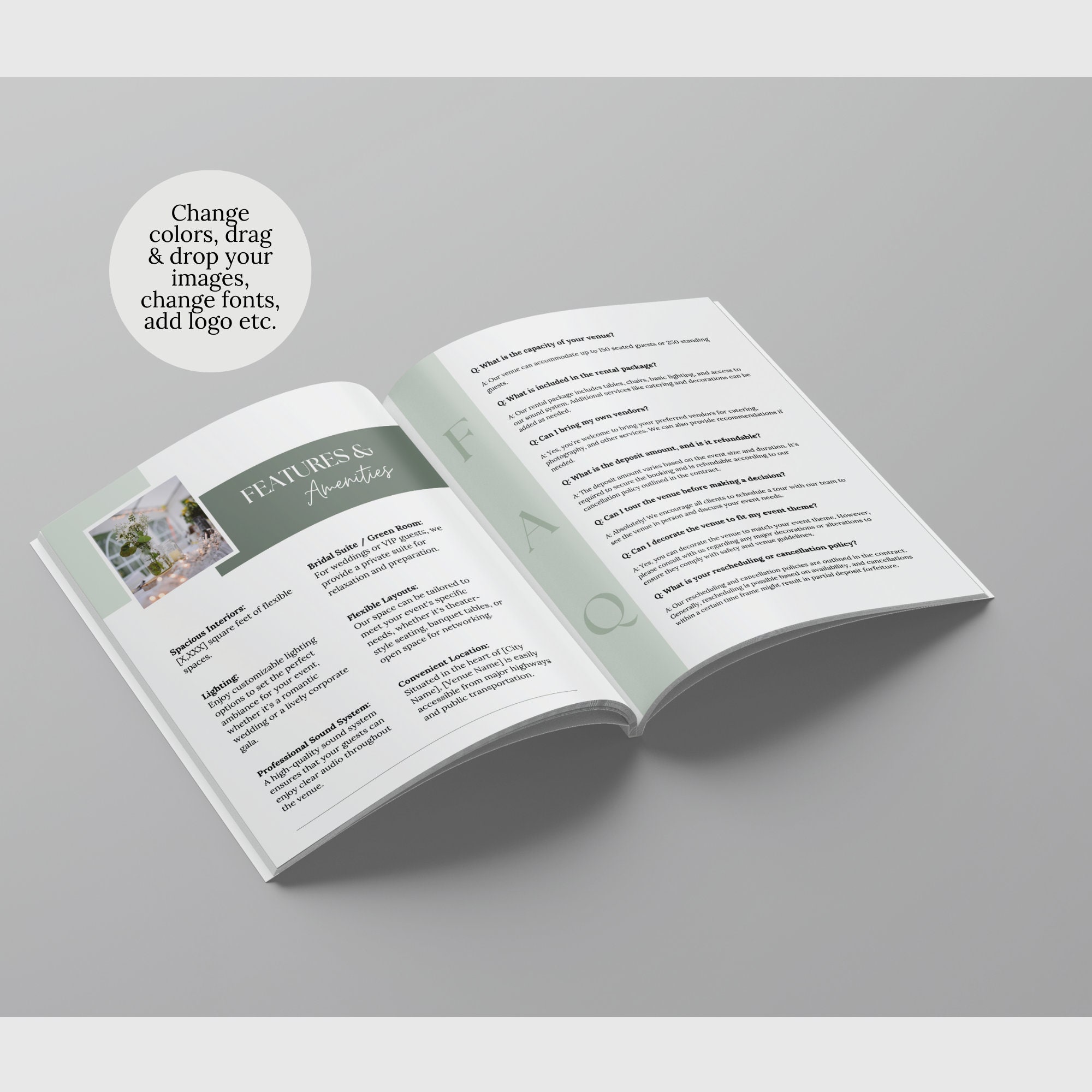 Event Venue Rental Book Canva Template, Editable Venue Rental Business ...