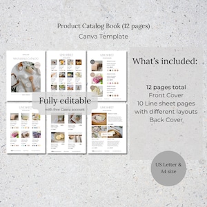 Product Catalog Template Canva, Editable Wholesale Line Sheet Template ...