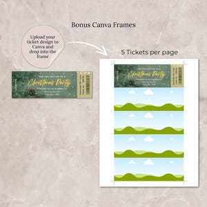 Christmas Event Ticket Canva Template, Editable Holiday Tickets Party ...