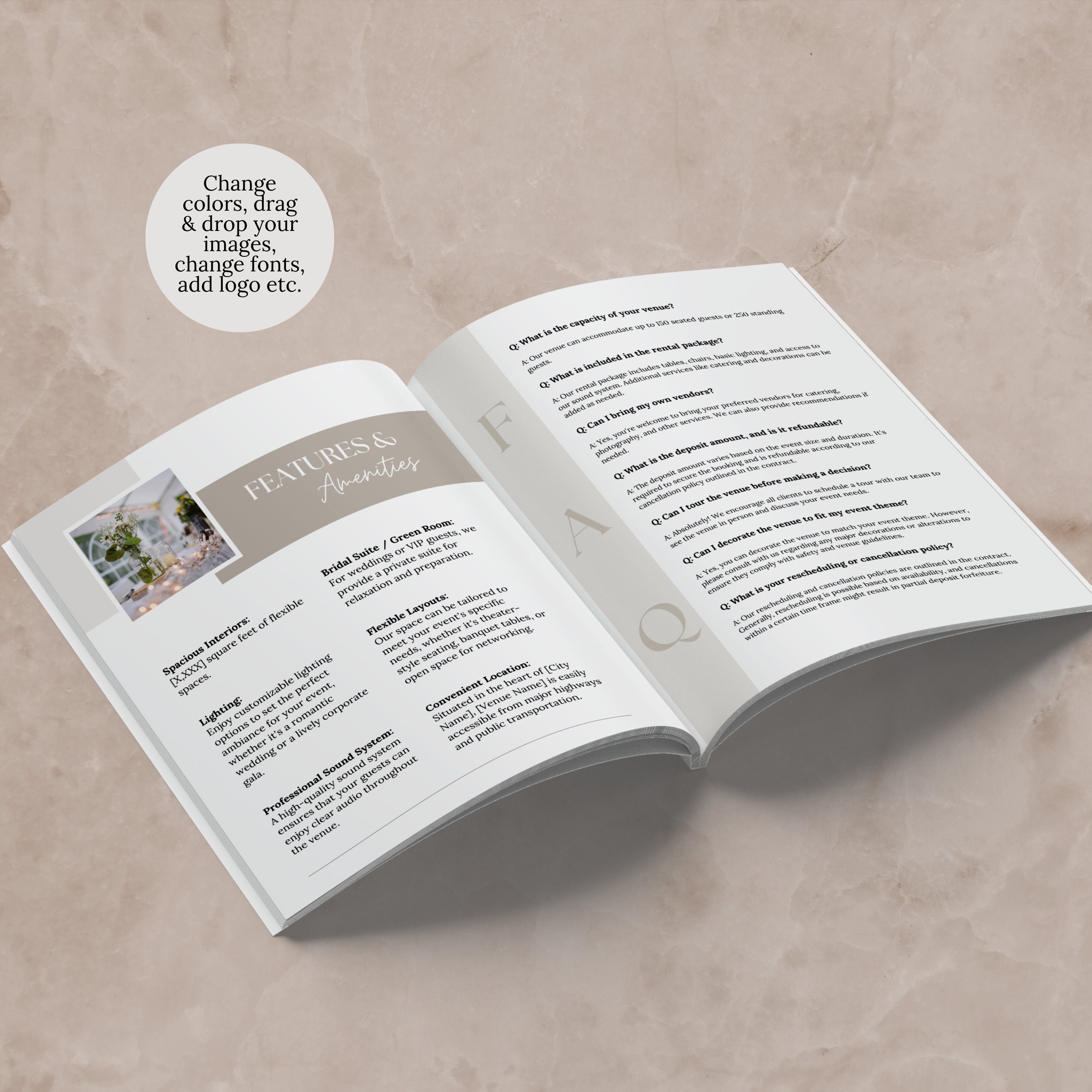 Event Venue Rental Book Canva Template, Editable Venue Rental Business ...