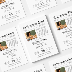 Teacher Retirement Invitation Canva Template Editable School Teacher ...